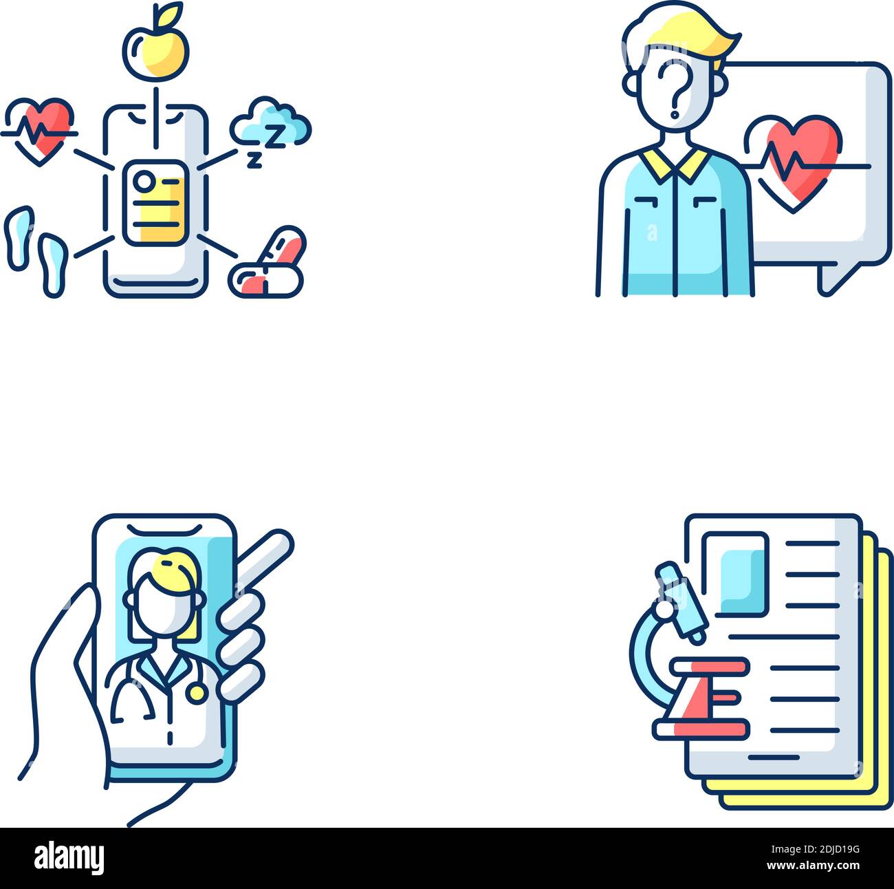 Healthcare service RGB color icons set Stock Vector Image & Art - Alamy