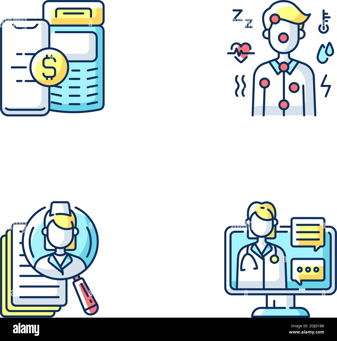 Online therapy service RGB color icons set Stock Vector Image & Art - Alamy