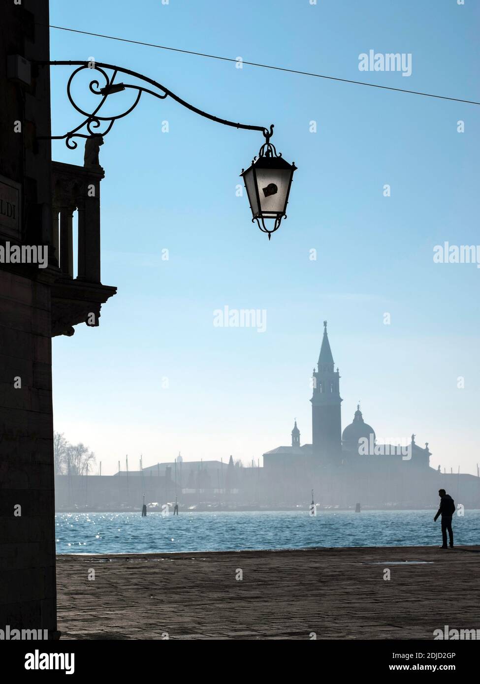 Lamp Post At Beach Against Clear Sky Stock Photo - Alamy