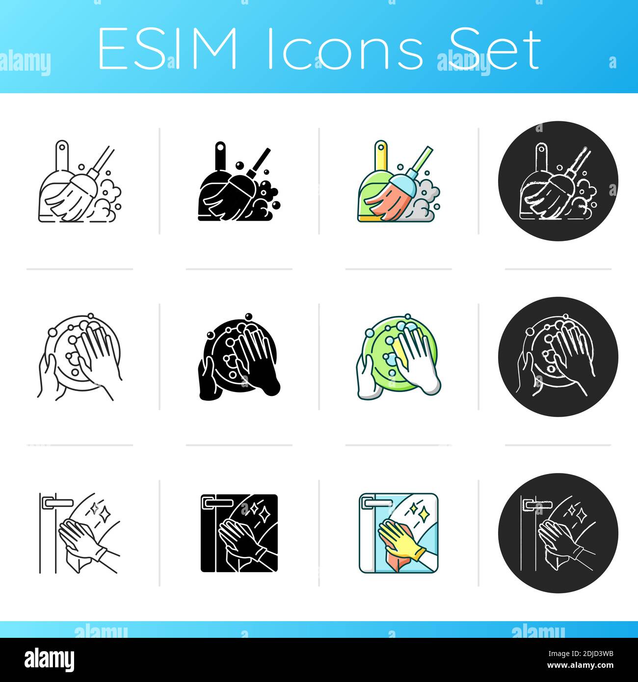 Cleaning chores icons set Stock Vector Image & Art - Alamy