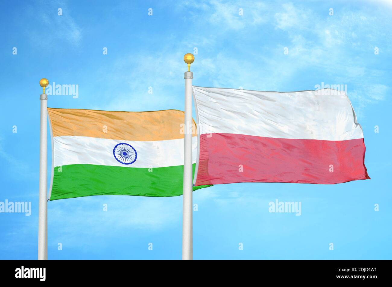 India poland flag hi-res stock photography and images - Alamy