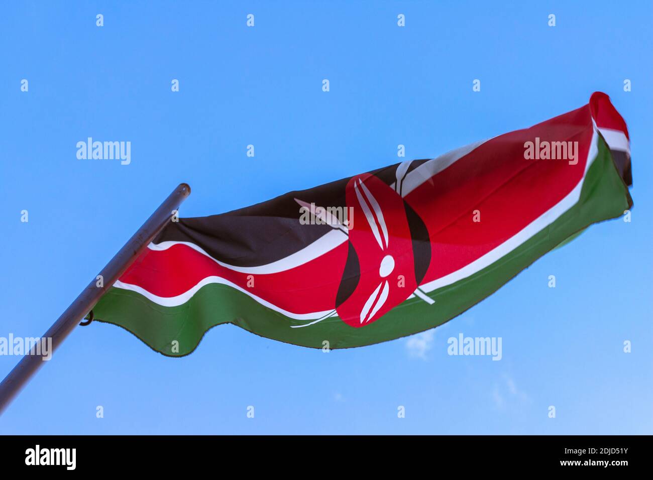Waving kenyan flag hi-res stock photography and images - Alamy