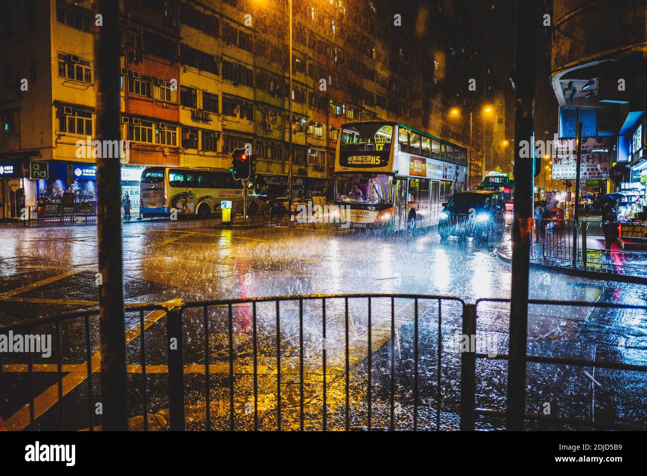 Hong kong street night rain hi-res stock photography and images - Alamy