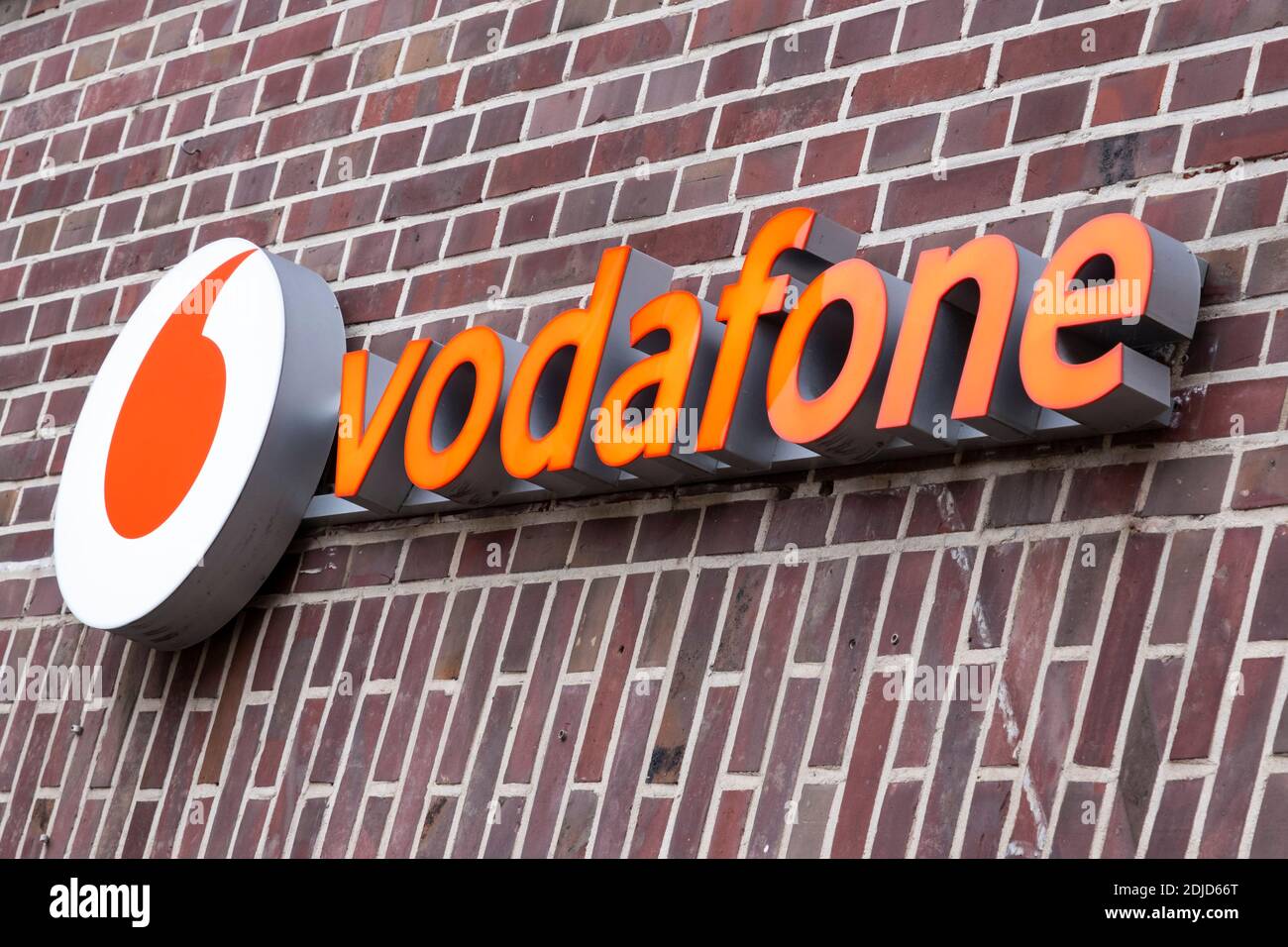 Facade With Logo And Sign Of Vodafone Stock Photo - Alamy