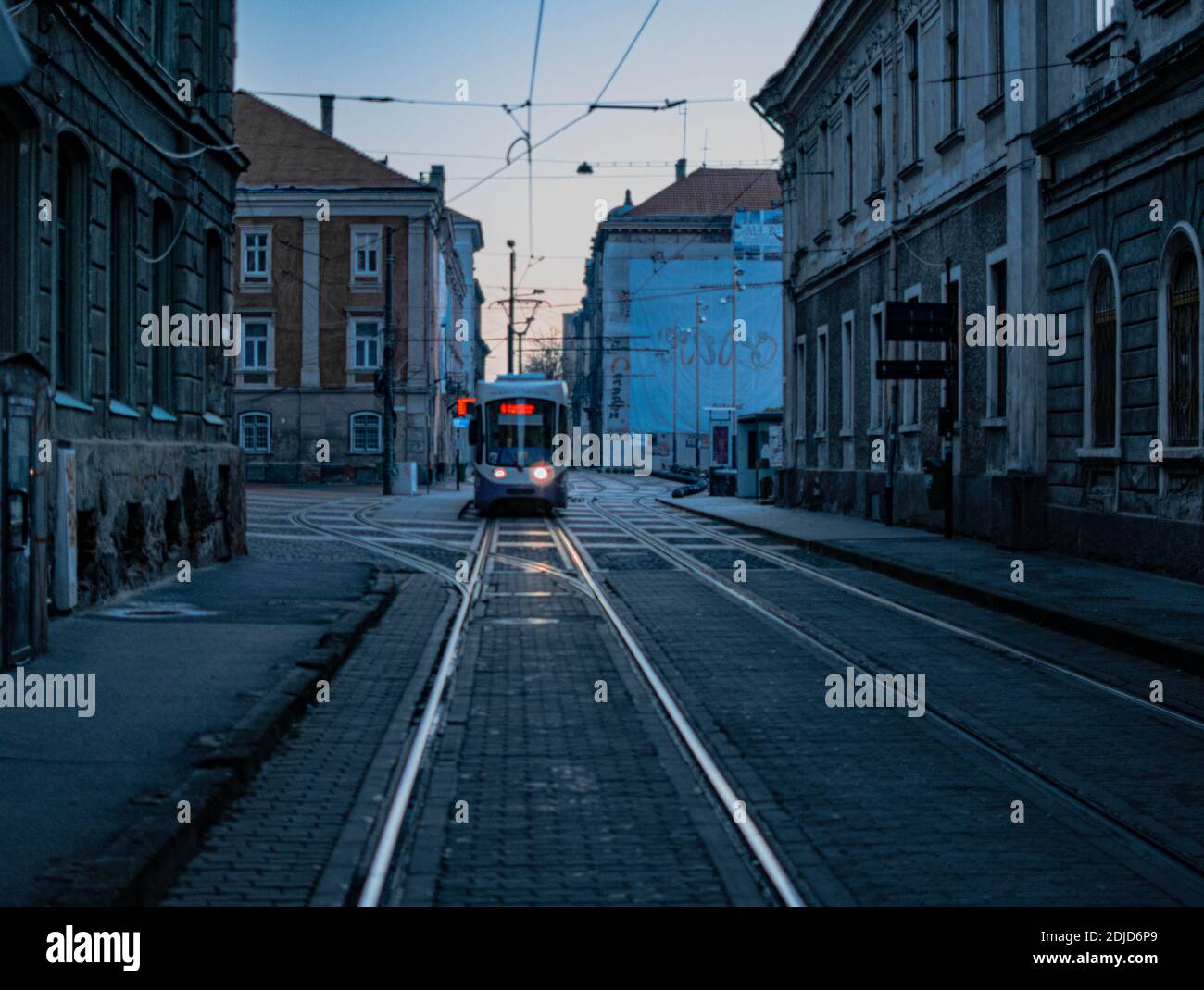 tram on the street Stock Photo - Alamy