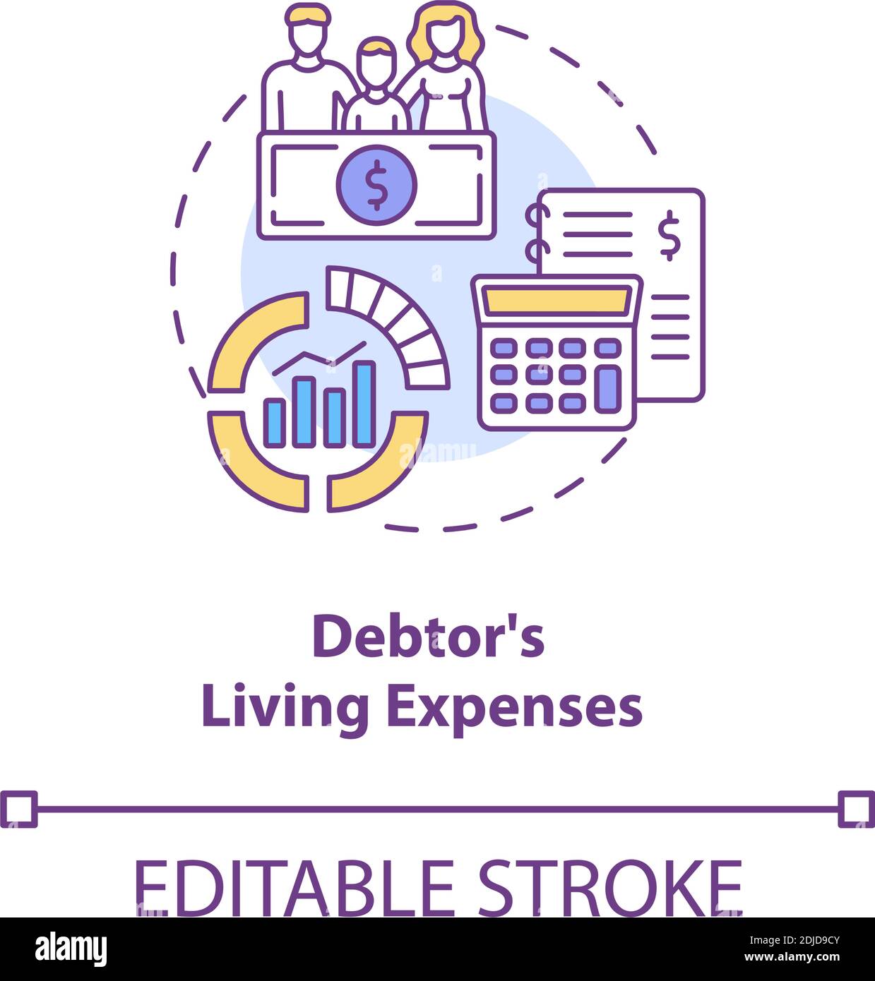 Debtor living expenses concept icon Stock Vector Image & Art - Alamy
