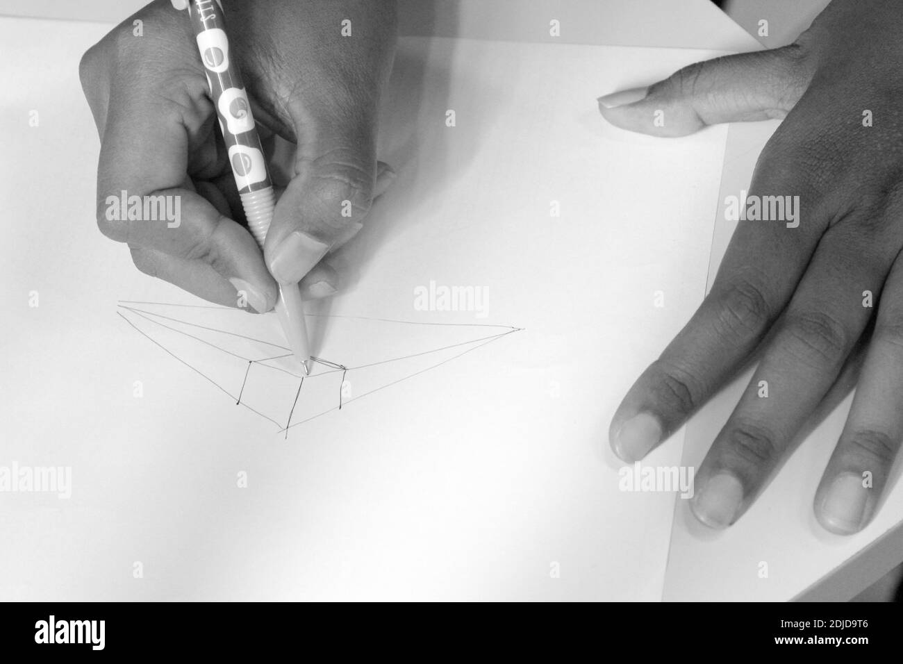 Drawing art activity Black and White Stock Photos & Images - Alamy