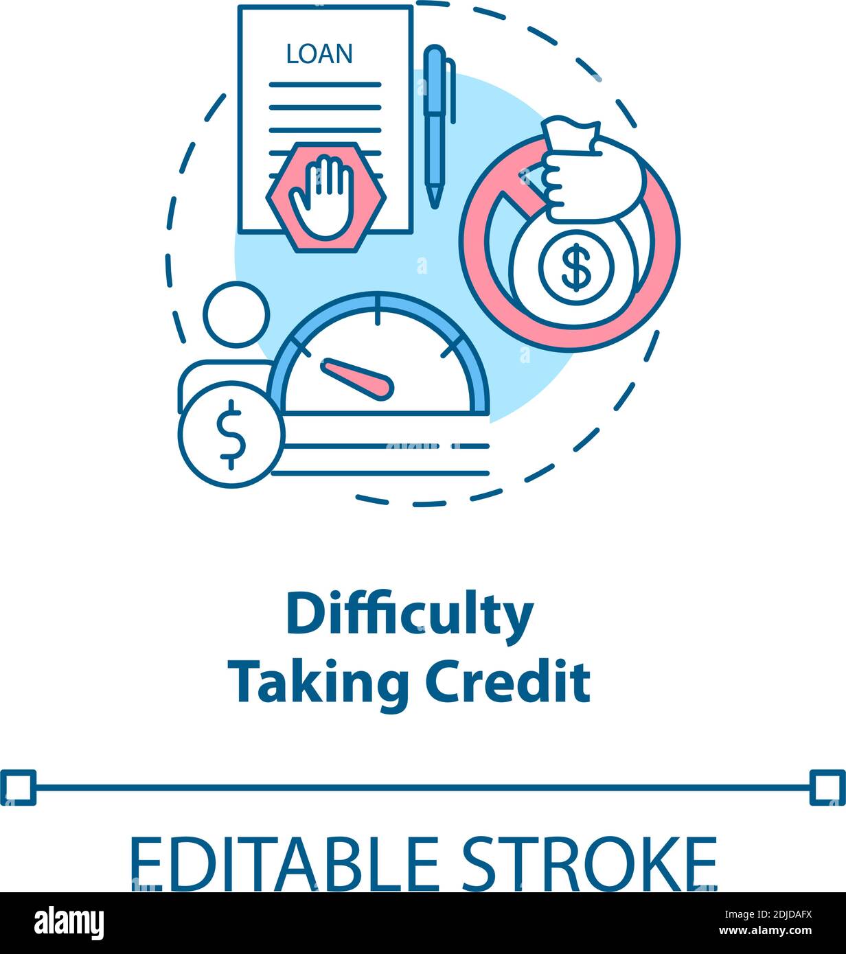 Difficulty taking credit concept icon Stock Vector Image & Art - Alamy