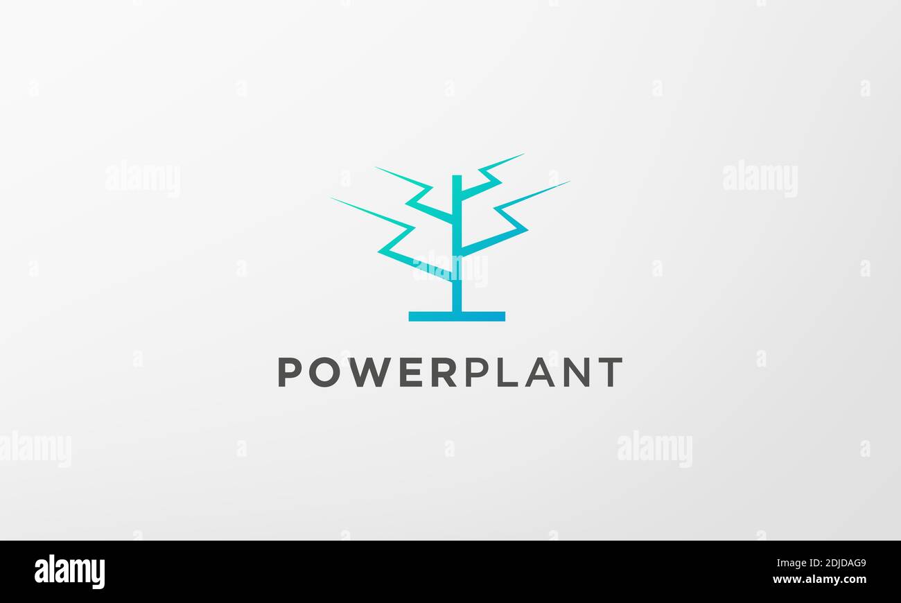 lightning leaf plant logo in a modern and minimal shape Stock Vector ...