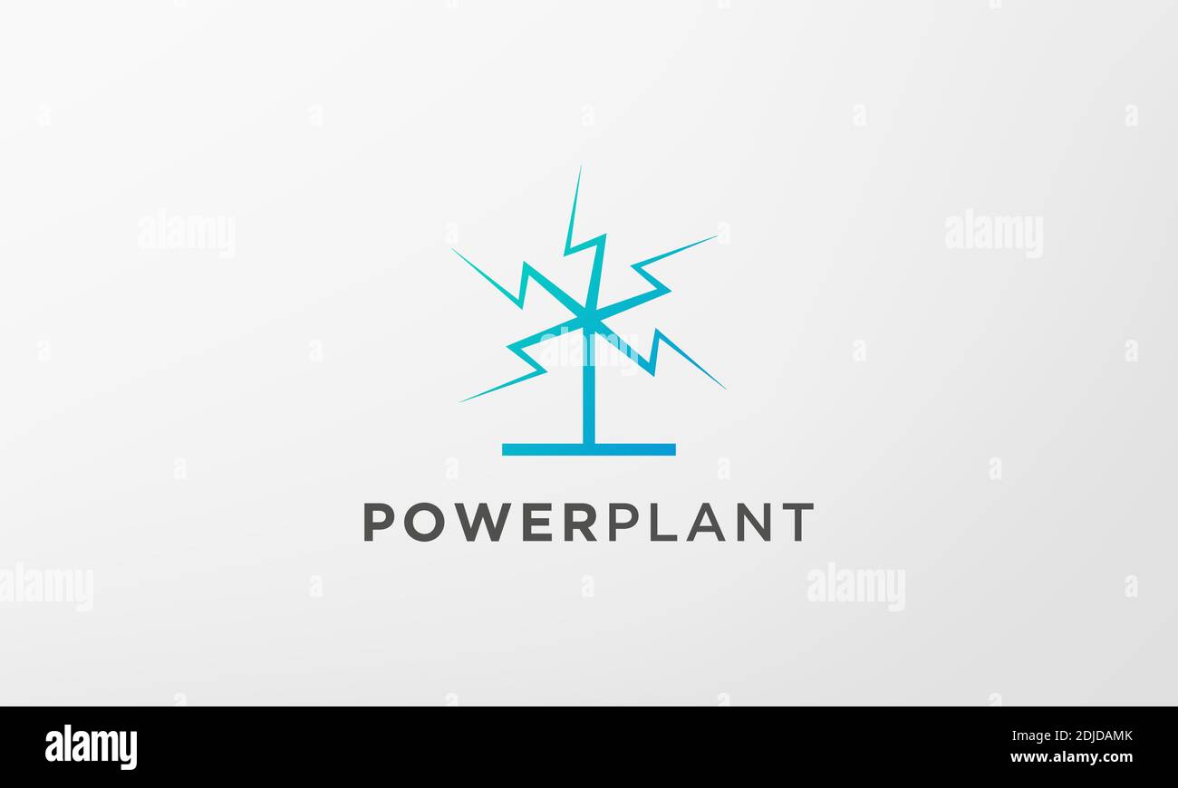 lightning leaf plant logo in a modern and minimal shape Stock Vector ...