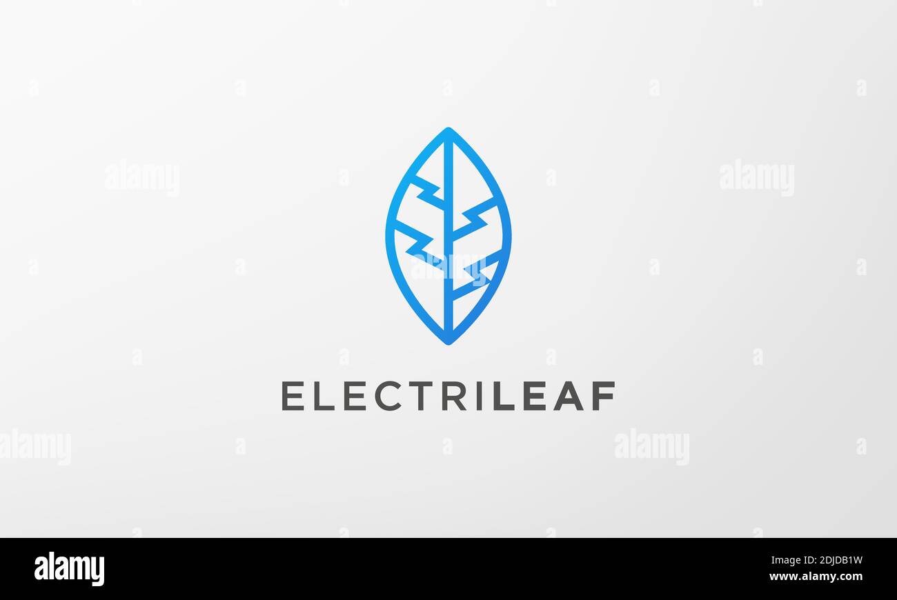 lightning leaf logo in a modern and simple shape Stock Vector Image ...