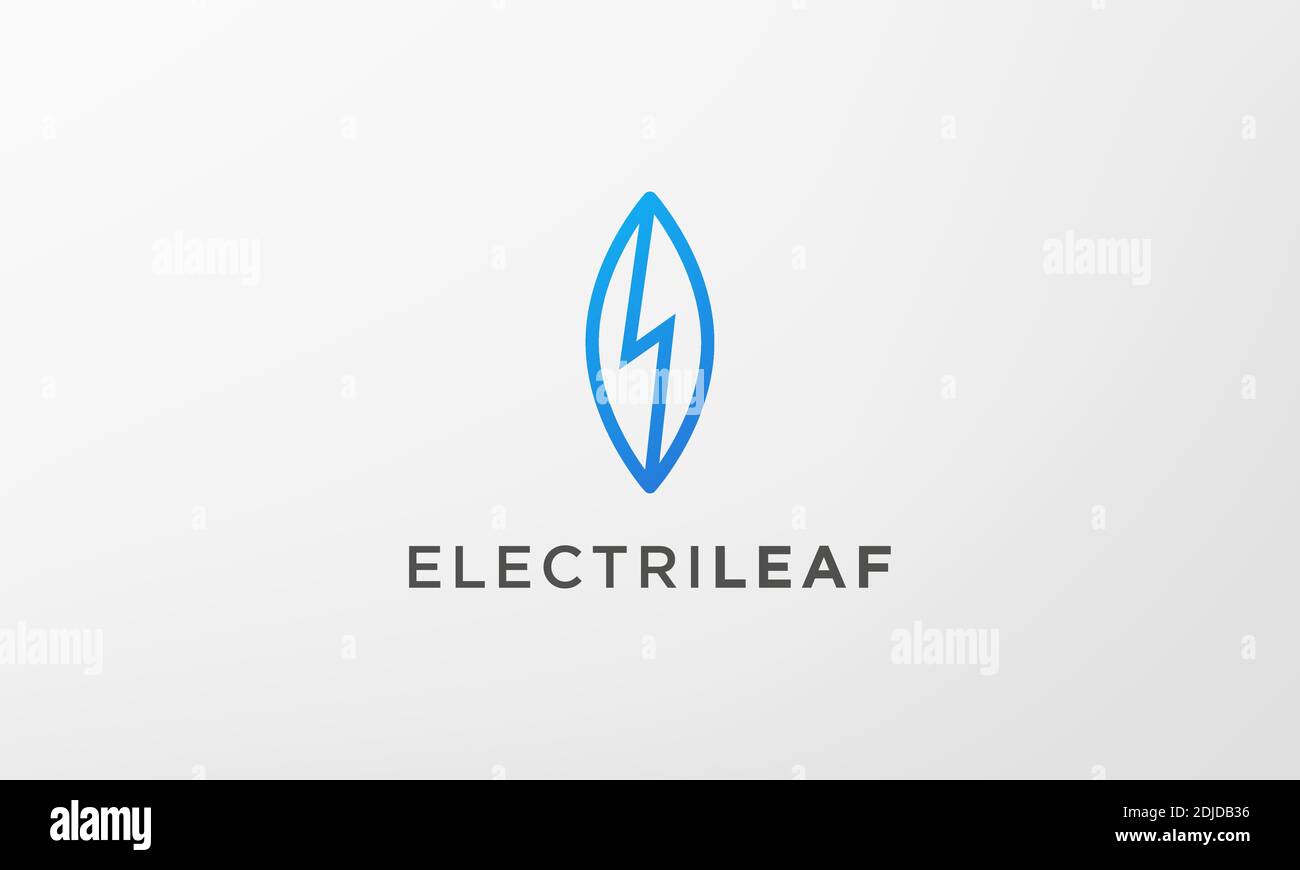 lightning leaf logo in a modern and simple shape Stock Vector Image ...