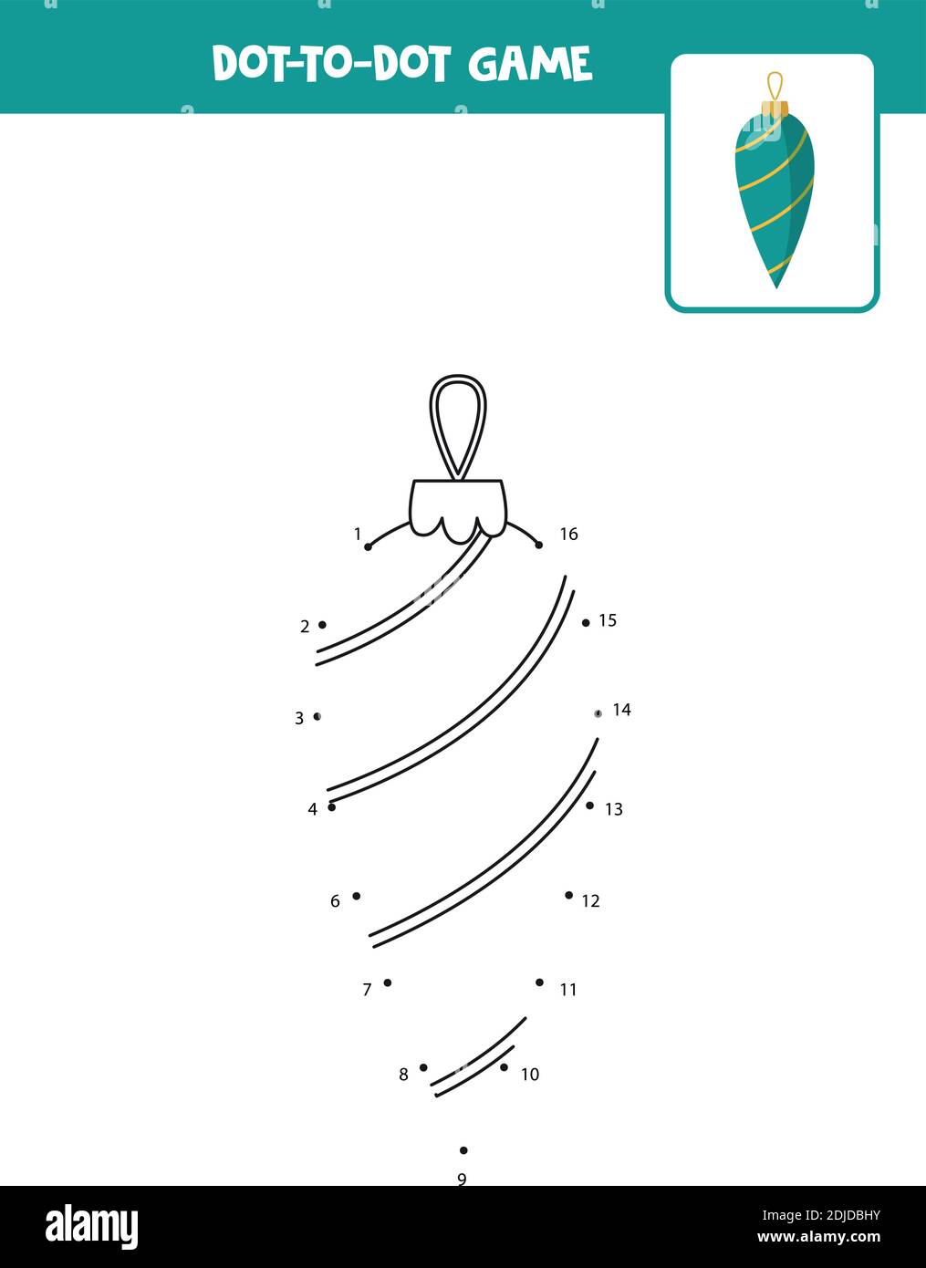 Handwriting practice for kids. Dot to dot with Christmas ball Stock ...