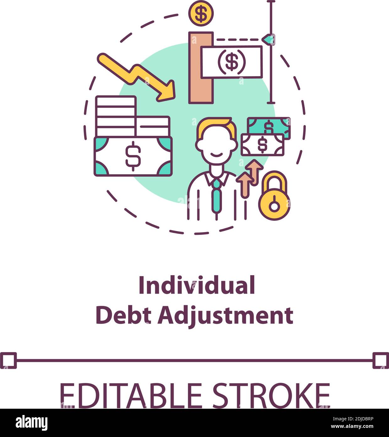 Individual debt adjustment concept icon Stock Vector Image & Art - Alamy