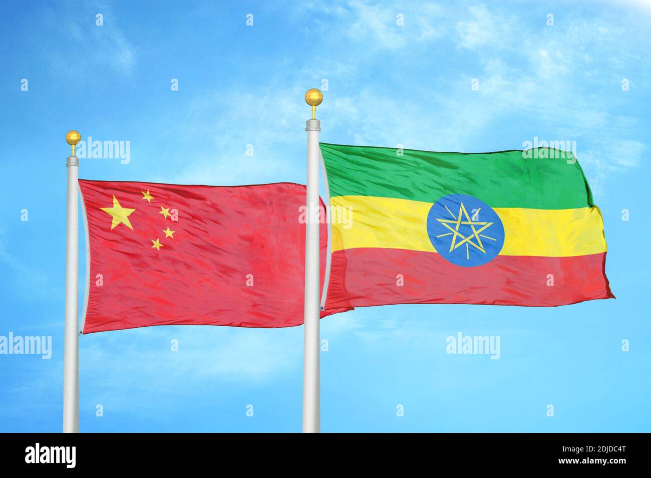 Waving ethiopian flag hi-res stock photography and images - Alamy