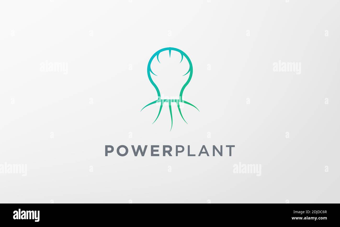simple green tree light bulb logo in modern style Stock Vector Image ...