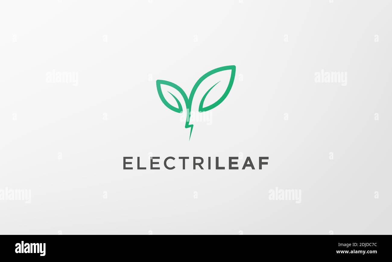green lightning leaf logo in a modern and simple shape Stock Vector Image & Art - Alamy