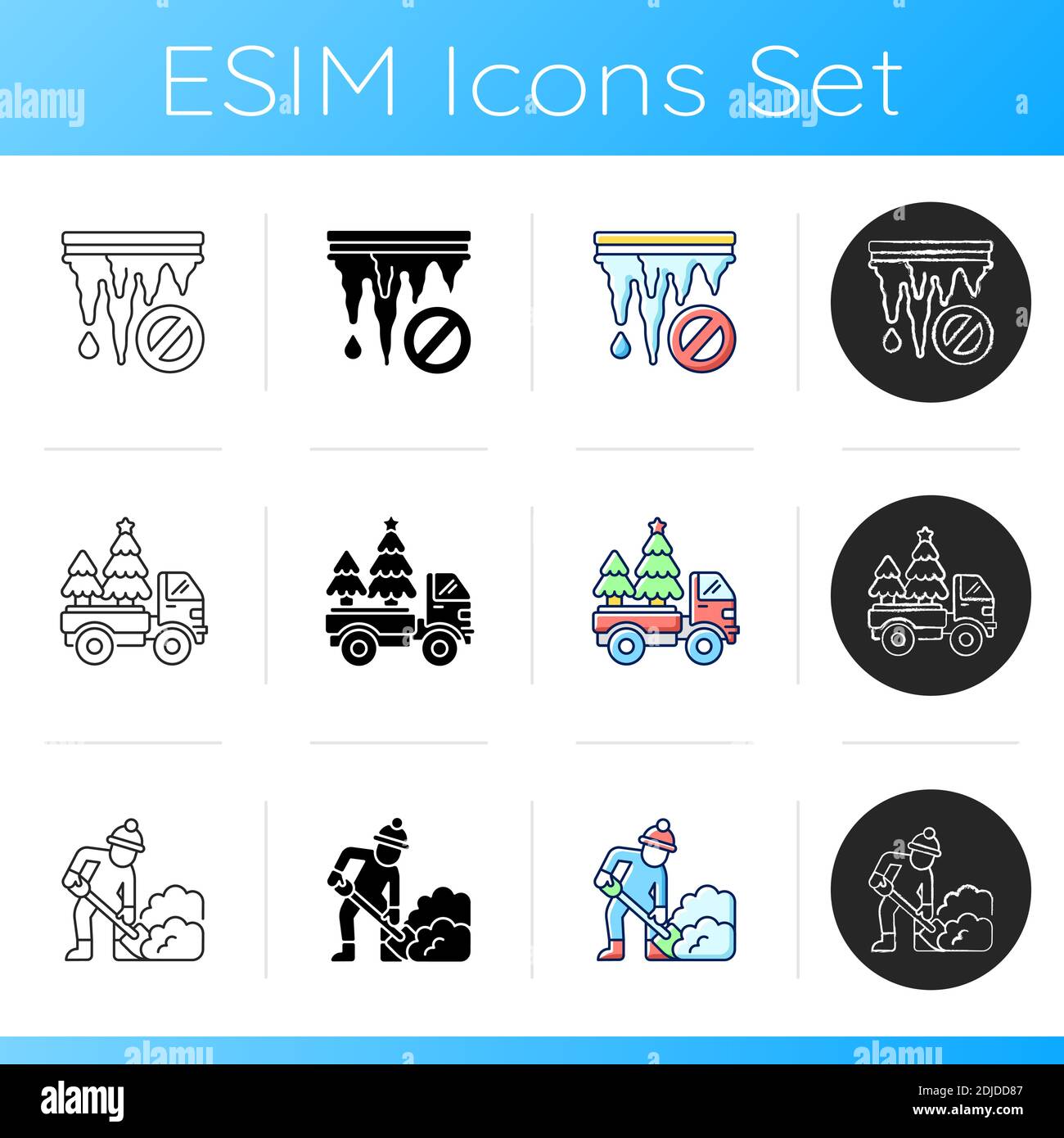 Ice clearing services icons set Stock Vector Image & Art - Alamy