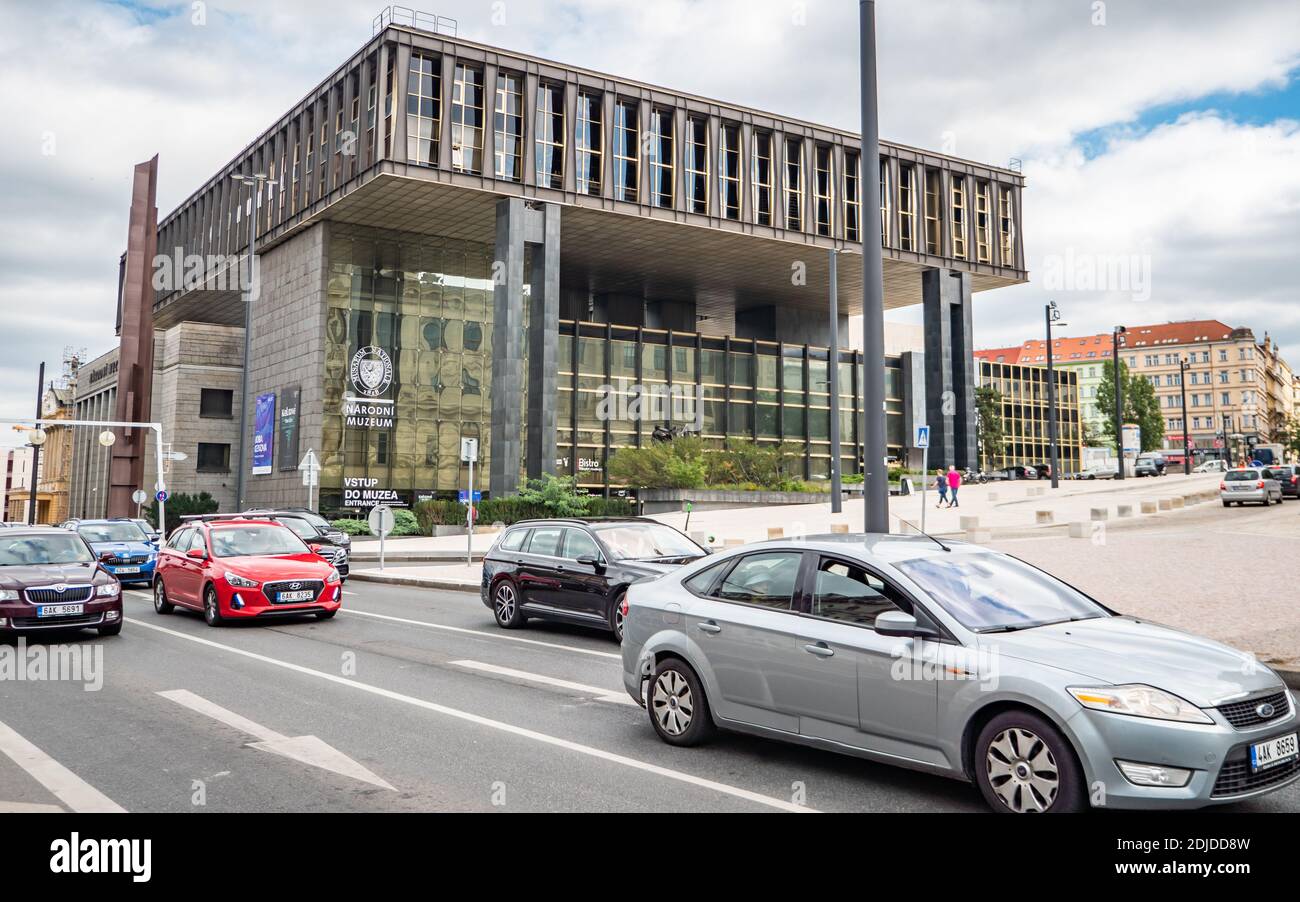 The extension to the Narodni Muzeum, Prague, is an old communist era ...