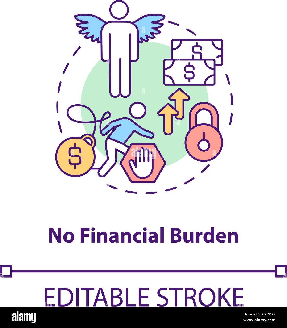 No financial burden concept icon Stock Vector Image & Art - Alamy