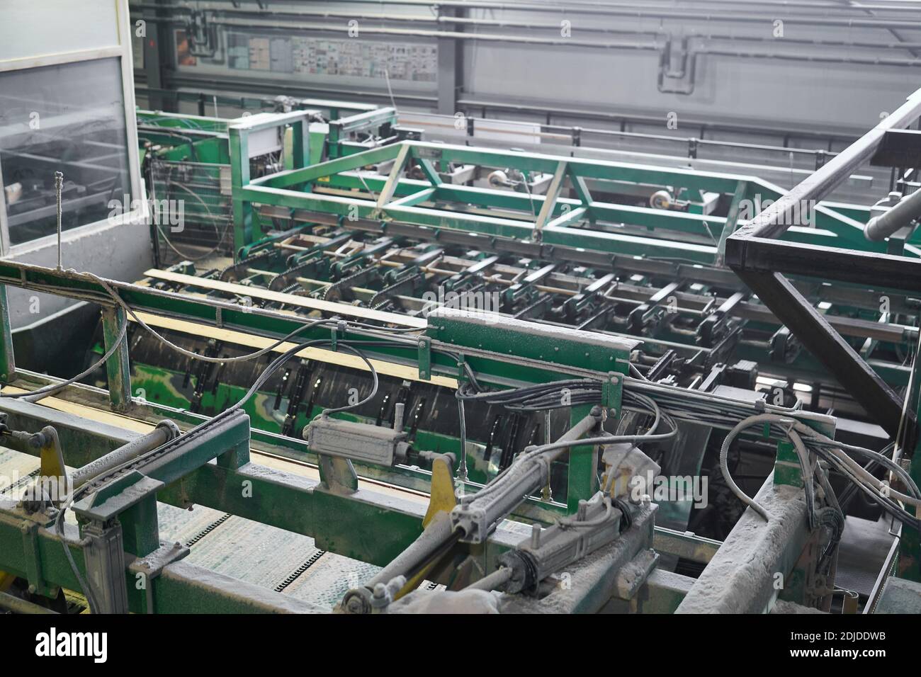 interior of an automated workshop for the production of boards at a ...