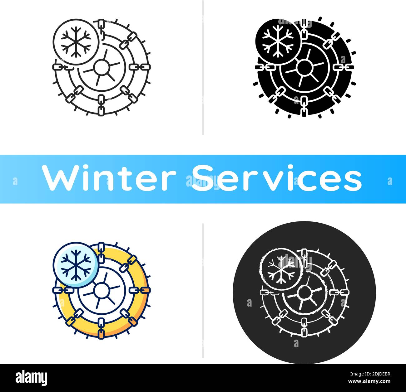 Wheel chains Stock Vector Images - Alamy