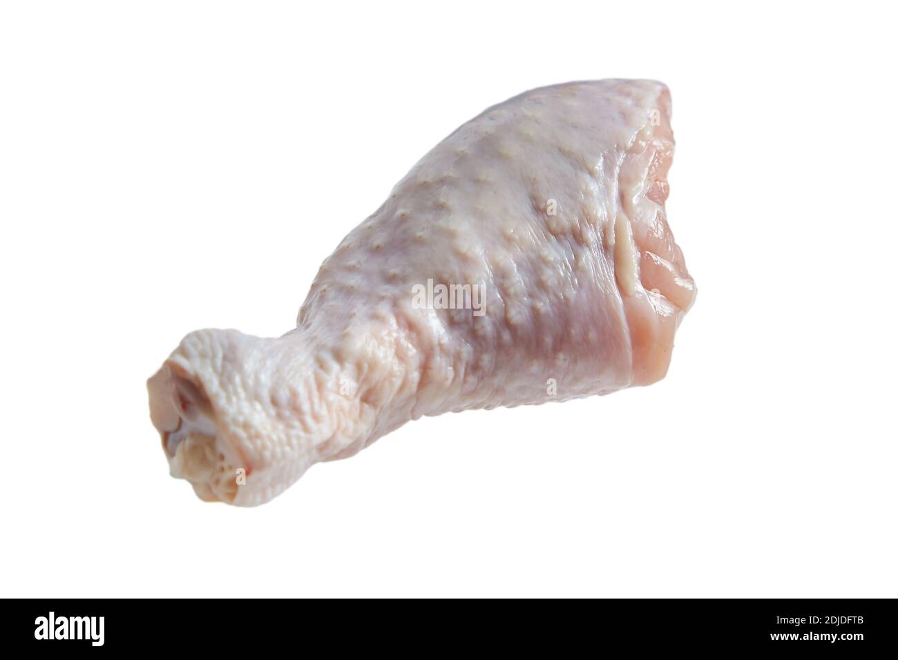 Raw and uncooked chicken leg with skin. Fresh meat of poultry isolated ...