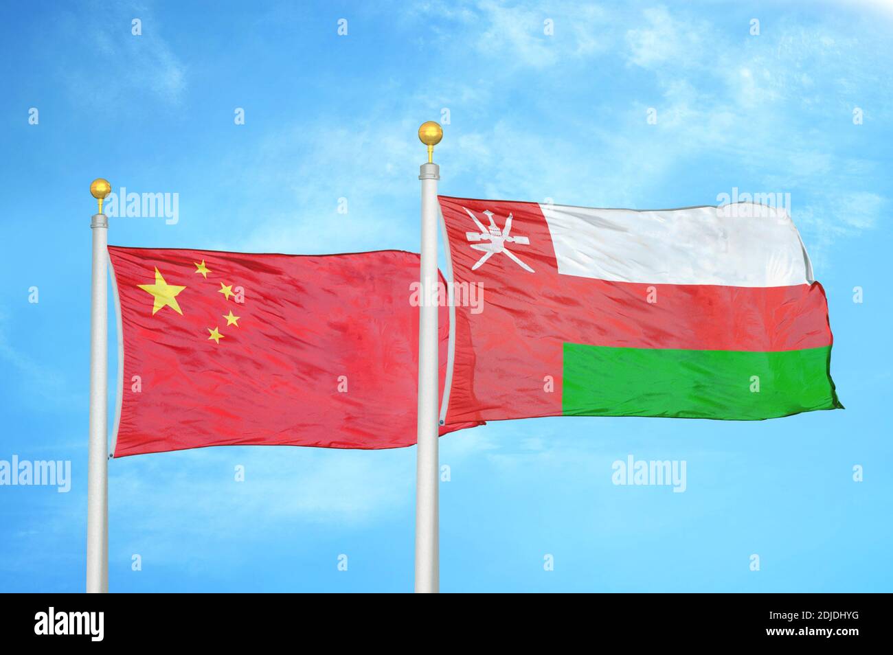 Oman china flag hi-res stock photography and images - Alamy