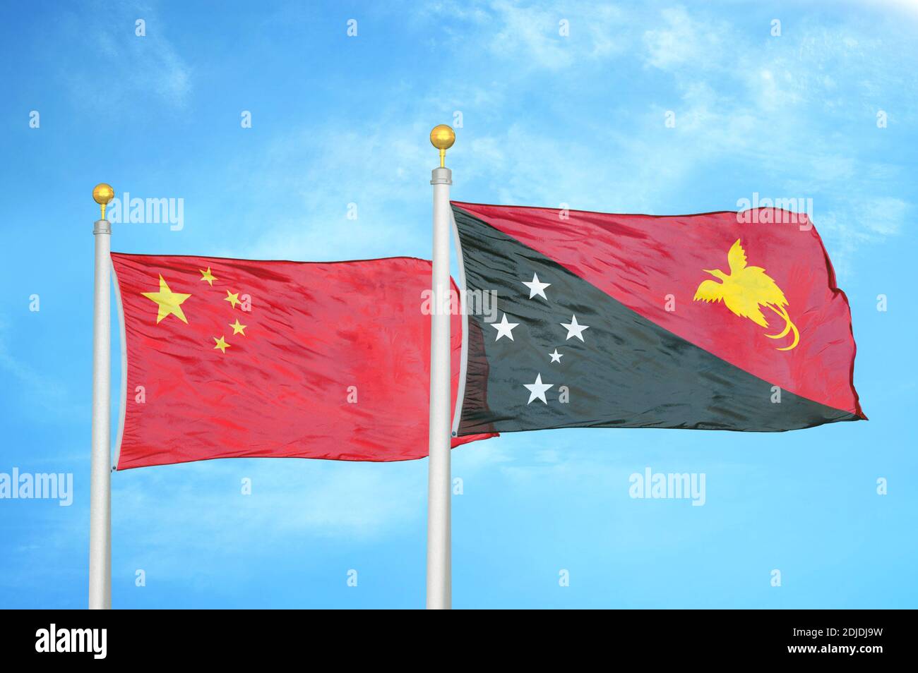 China papua new guinea flag hi-res stock photography and images - Alamy