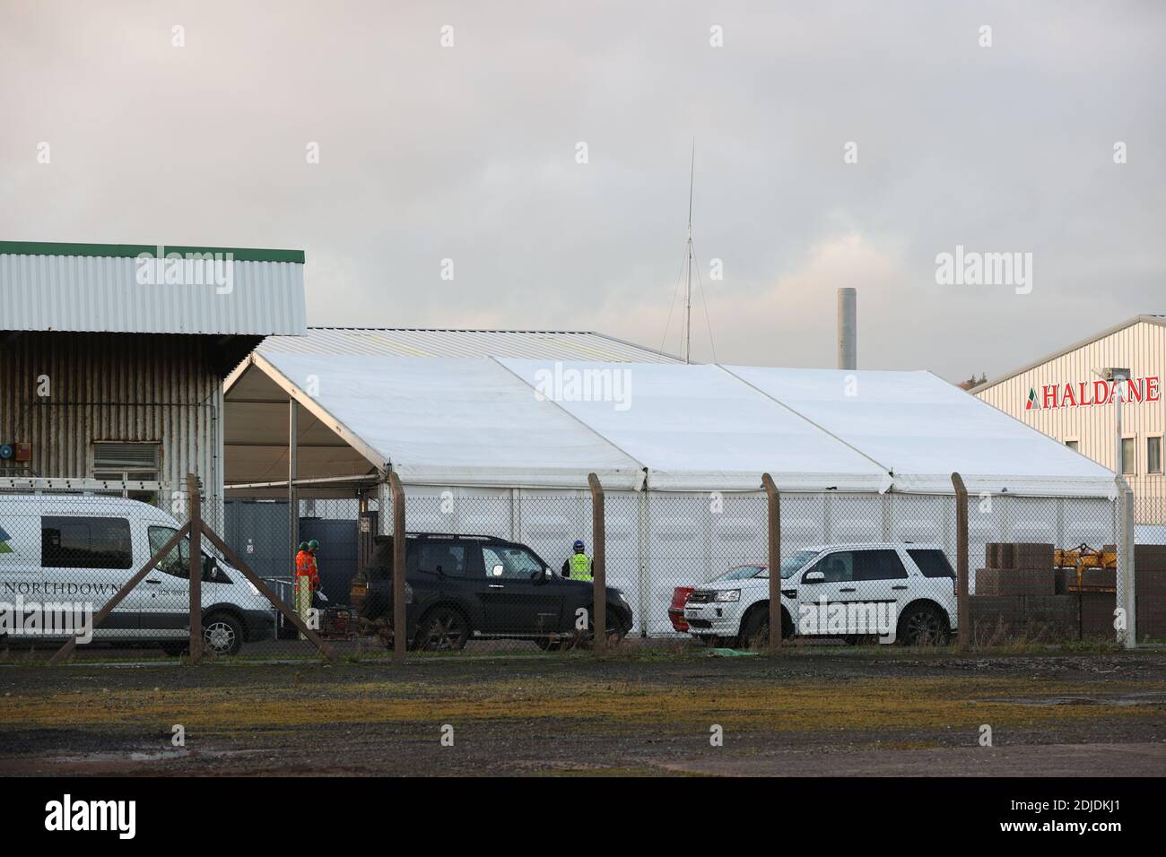 A temporary Border Control Post (BCP) which is being constructed at ...