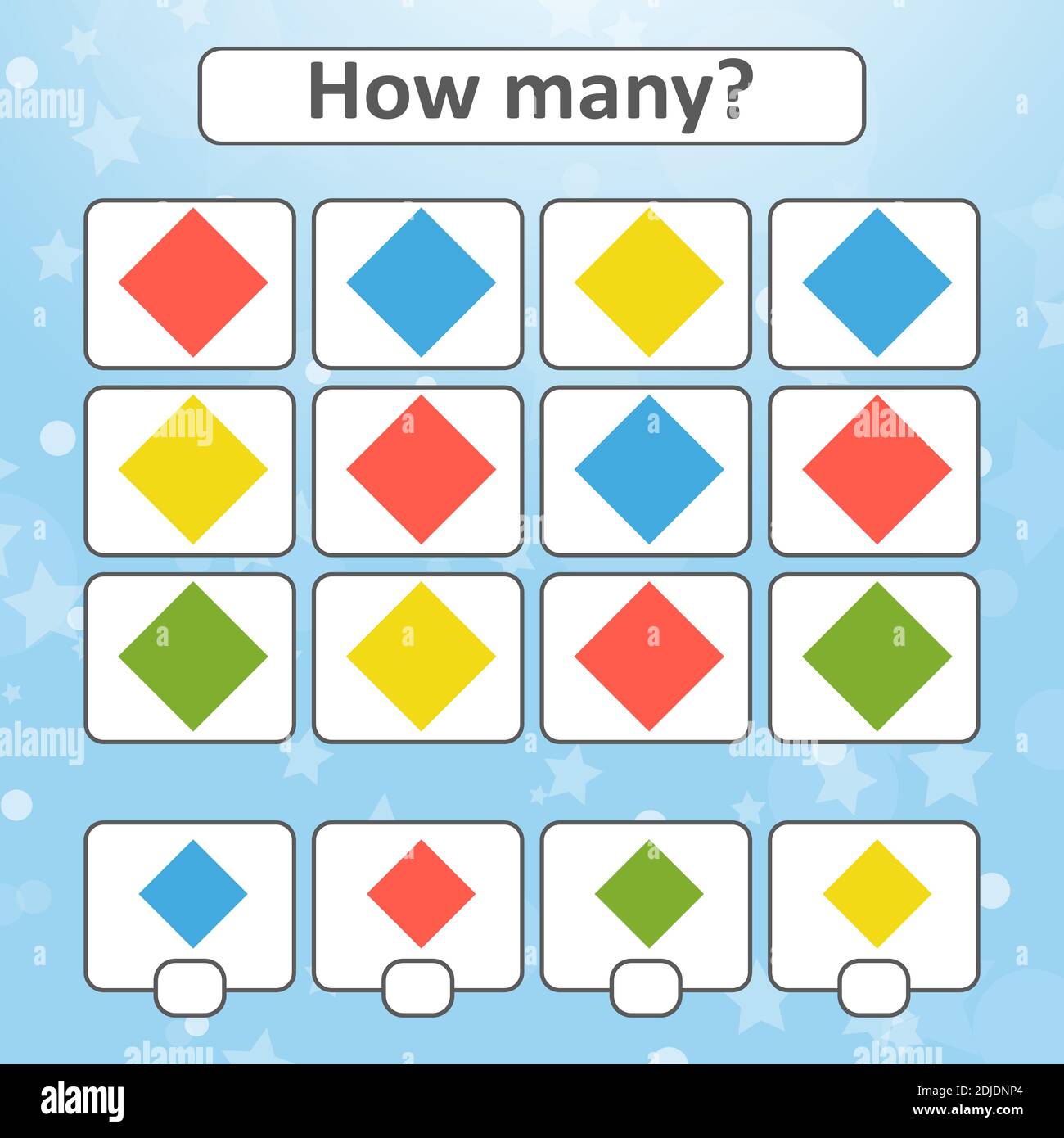 Game for preschool children. Count as many geometric shapes in the ...