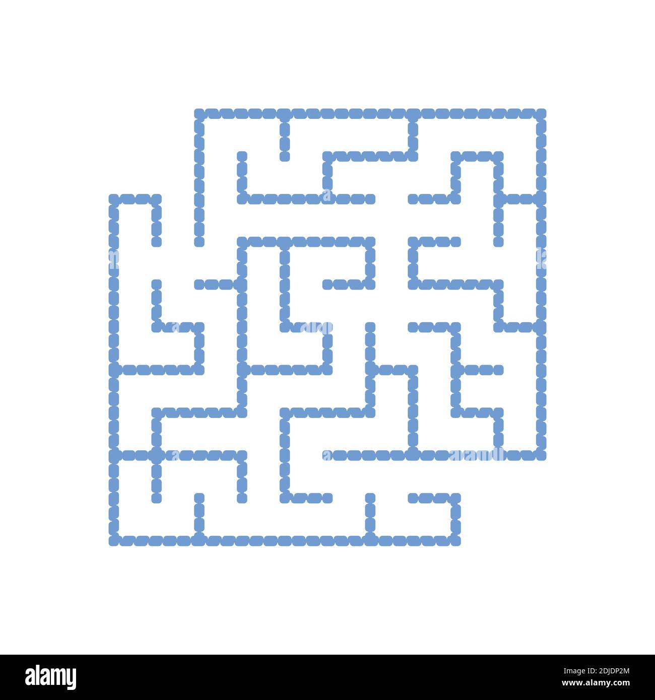 A colored square labyrinth with an entrance and an exit. Simple flat ...