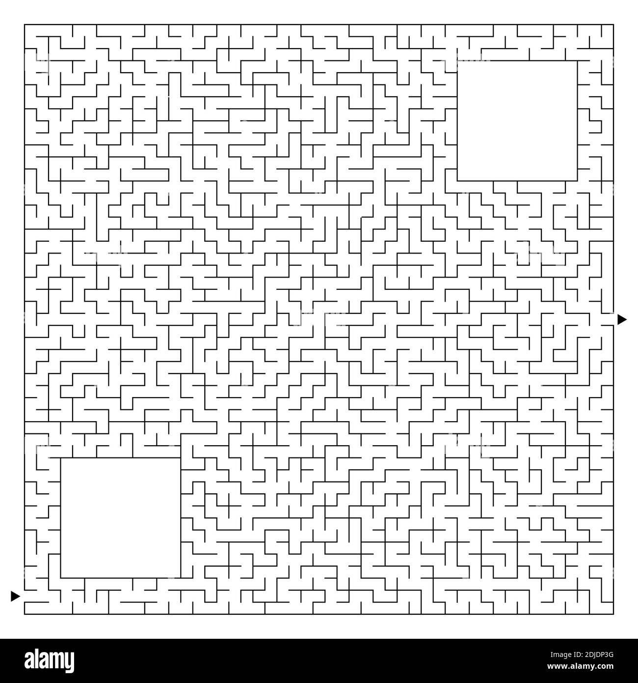 Abstract complex square maze with entrance and exit. An interesting ...