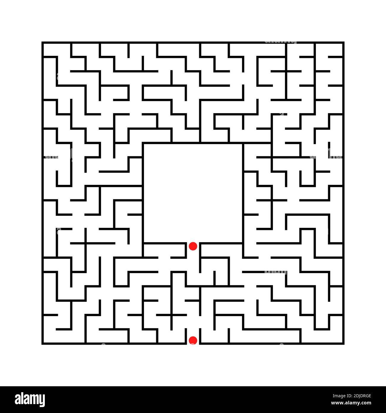 Black abstract square maze with a place for your image. An interesting ...