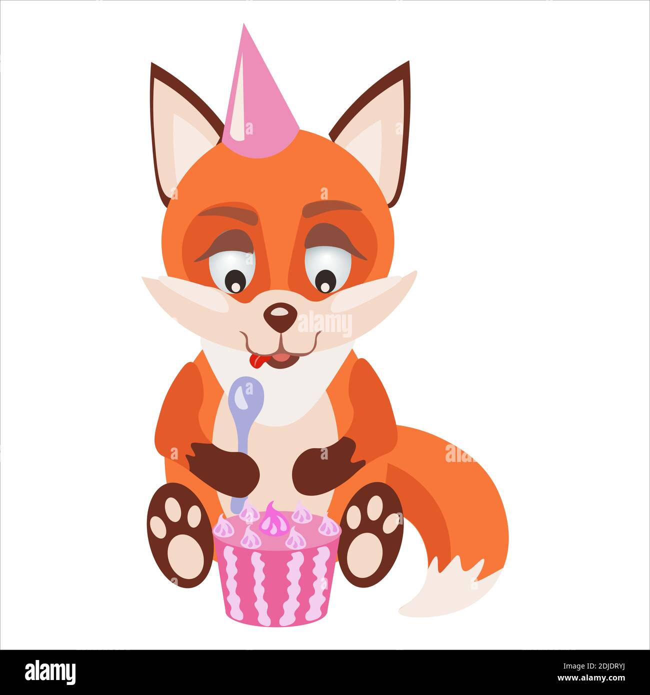 Little red fox going to celebrate birthday Stock Vector Image & Art - Alamy