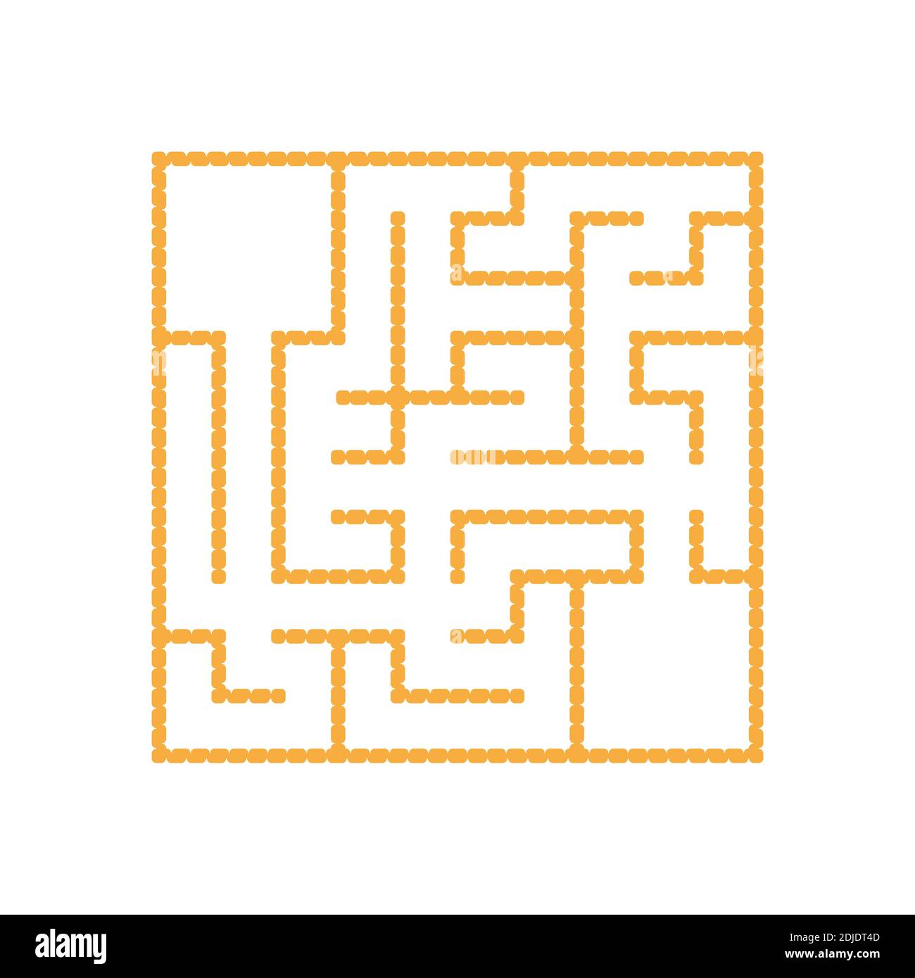 A colored square labyrinth with an entrance and an exit. Simple flat ...