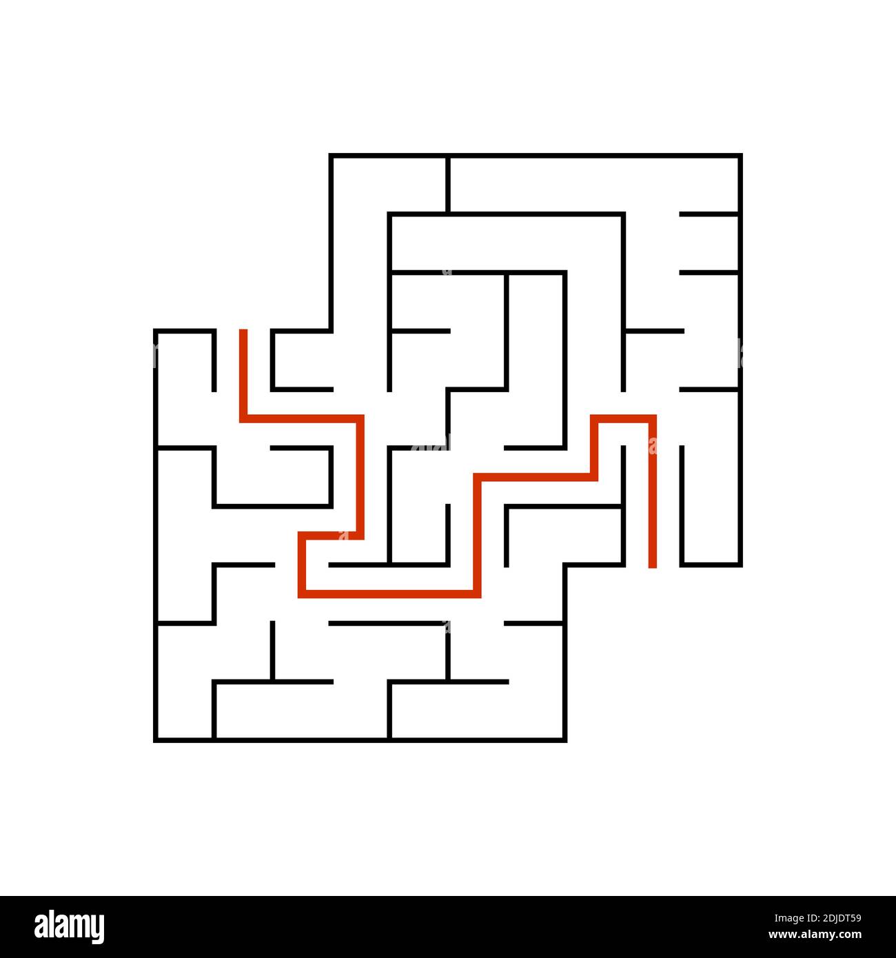 Black square maze with entrance and exit. An interesting game for ...