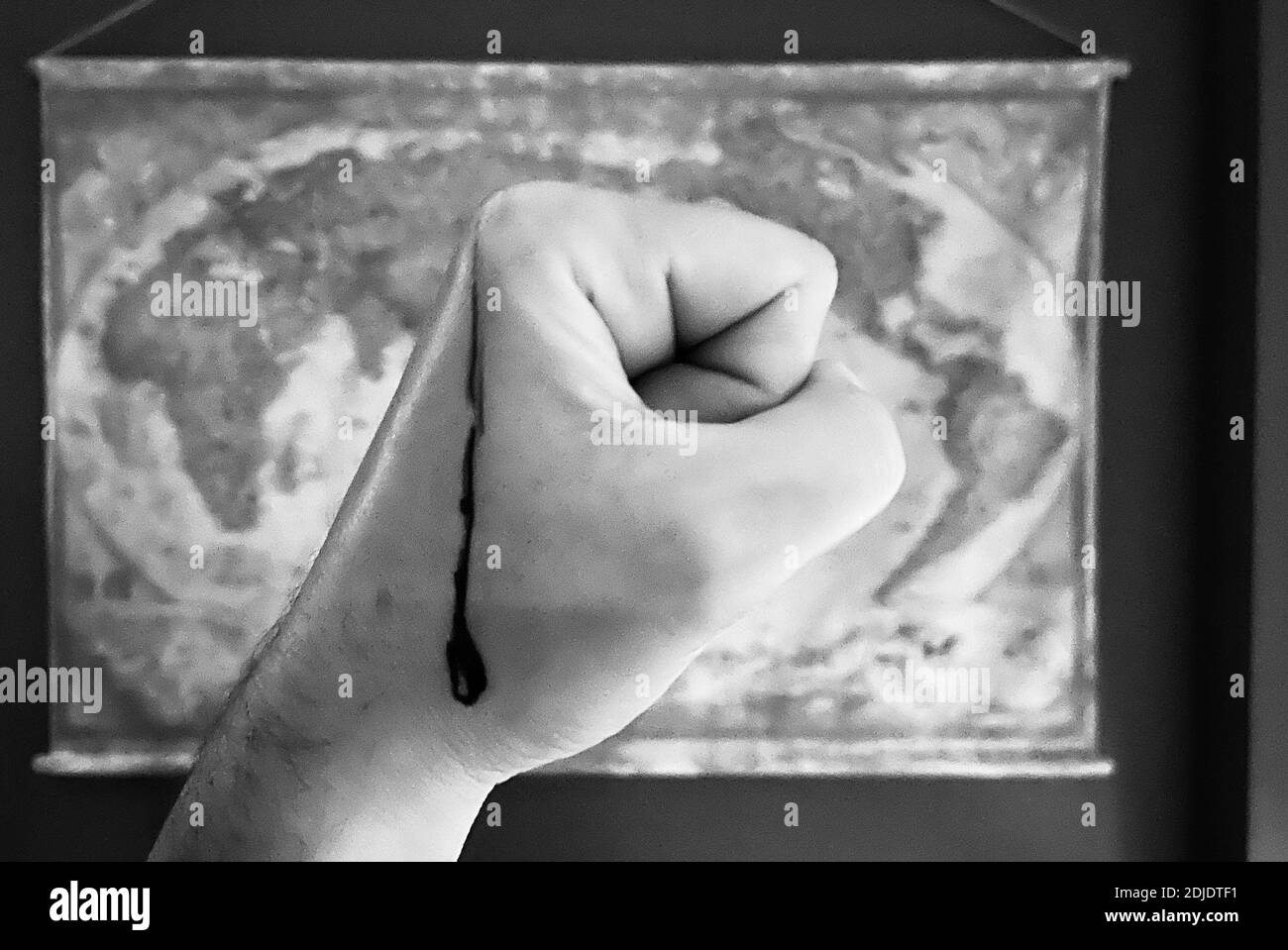 World map close up Black and White Stock Photos & Images - Alamy