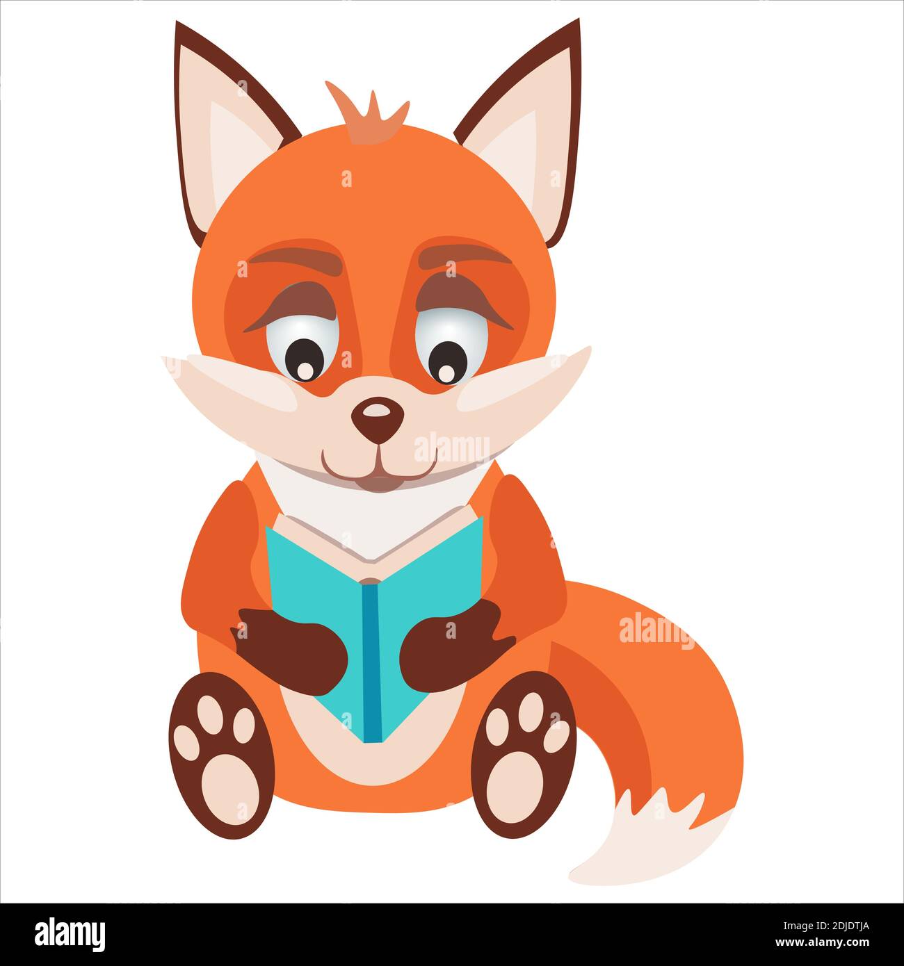 Little red fox reading a book Stock Vector Image & Art - Alamy