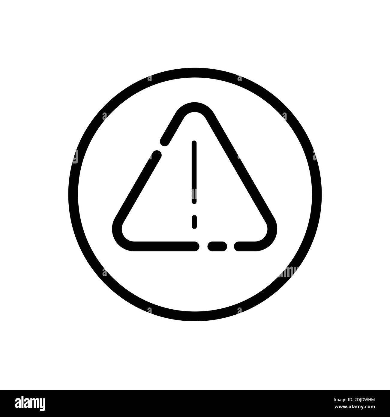 Danger sign. Warning outline icon in a circle. Isolated vector ...