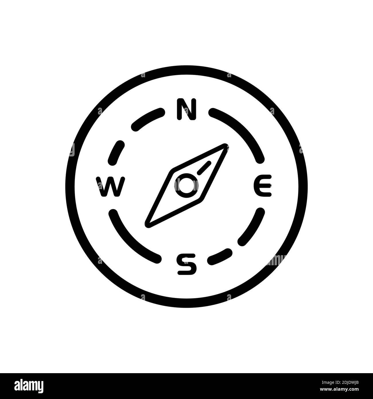 Compass. North east direction. Weather outline icon in a circle ...