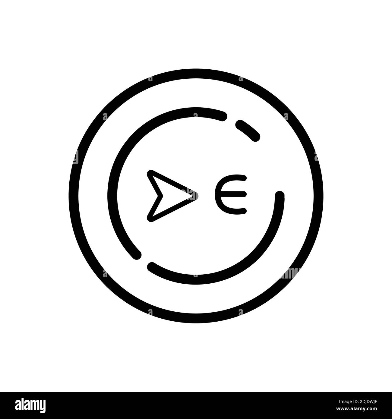 East direction. Weather outline icon in a circle. Isolated vector ...