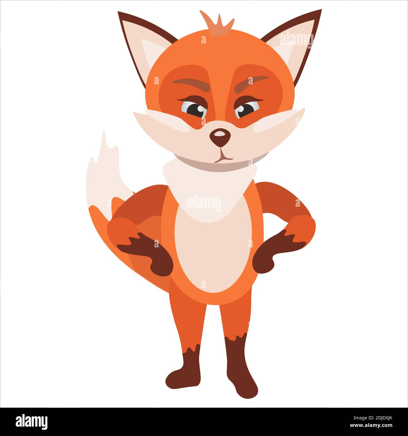 Little frown red fox standing angry Stock Vector Image & Art - Alamy