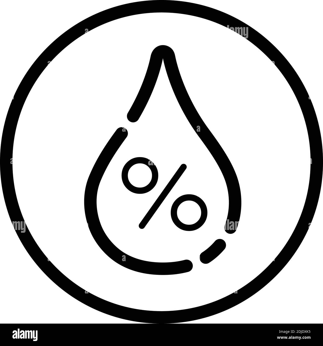 Humidity. Weather outline icon in a circle. Isolated vector ...