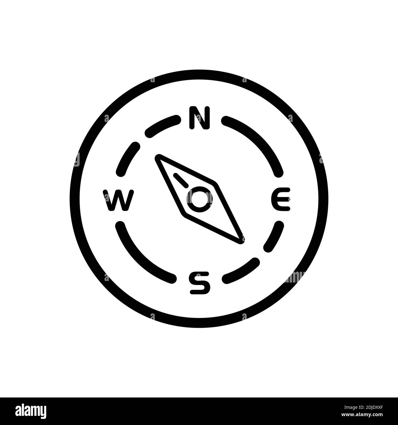 Compass. North west direction. Weather outline icon in a circle ...