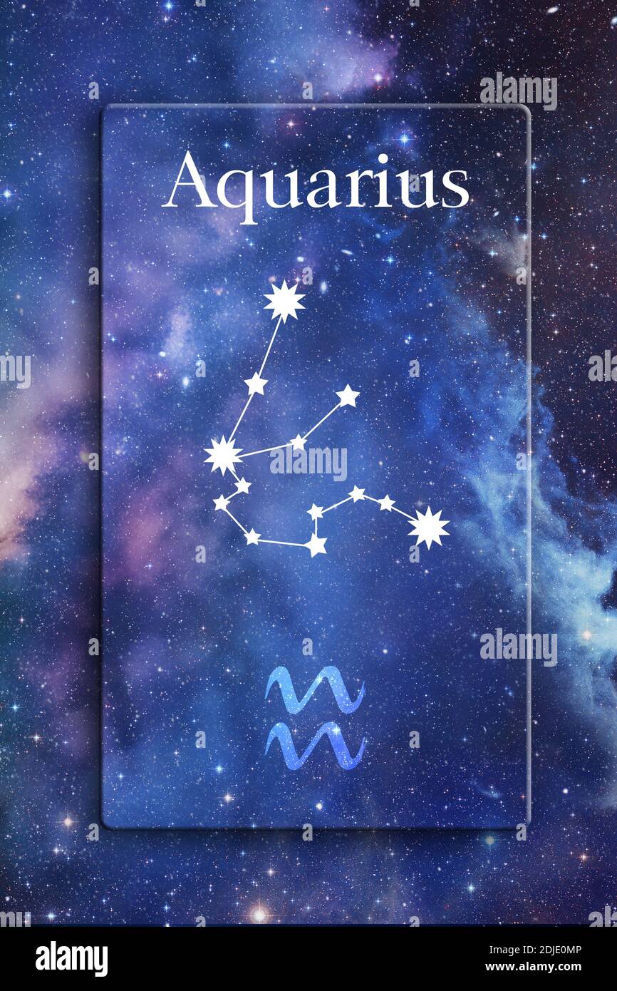 astrology symbol and constellation of zodiac sign of Aquarius Stock ...