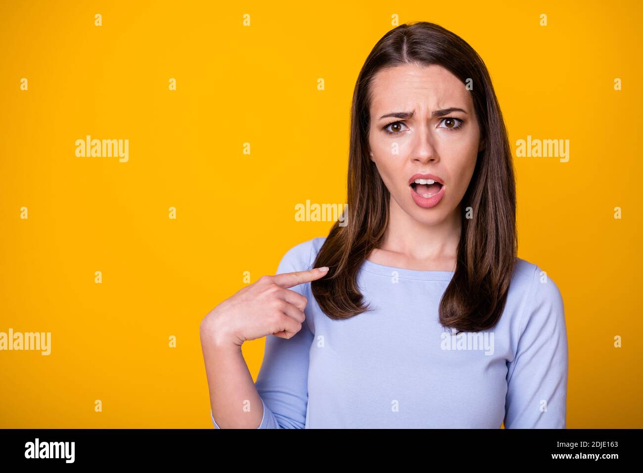 How dare you blame for mistake. Frustrated annoyed angry girl feel ...