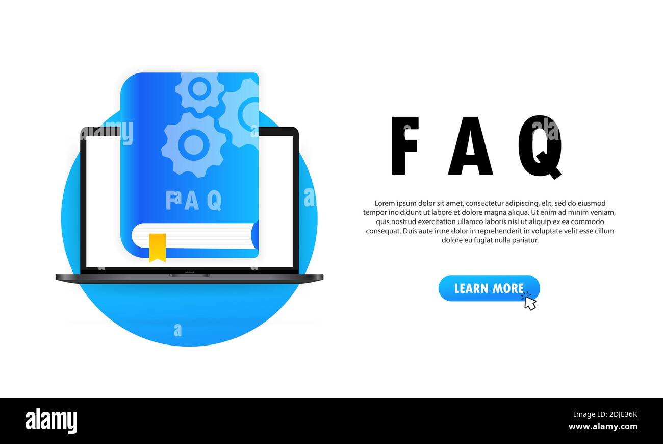 Concept User Guide FAQ book for web page, banner, social media. User ...