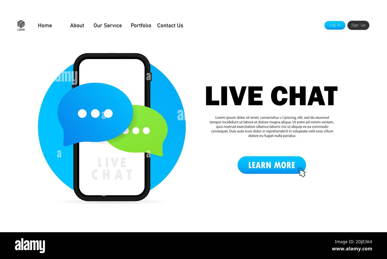 Live chat banner. Message icon in flat design in smartphone ...