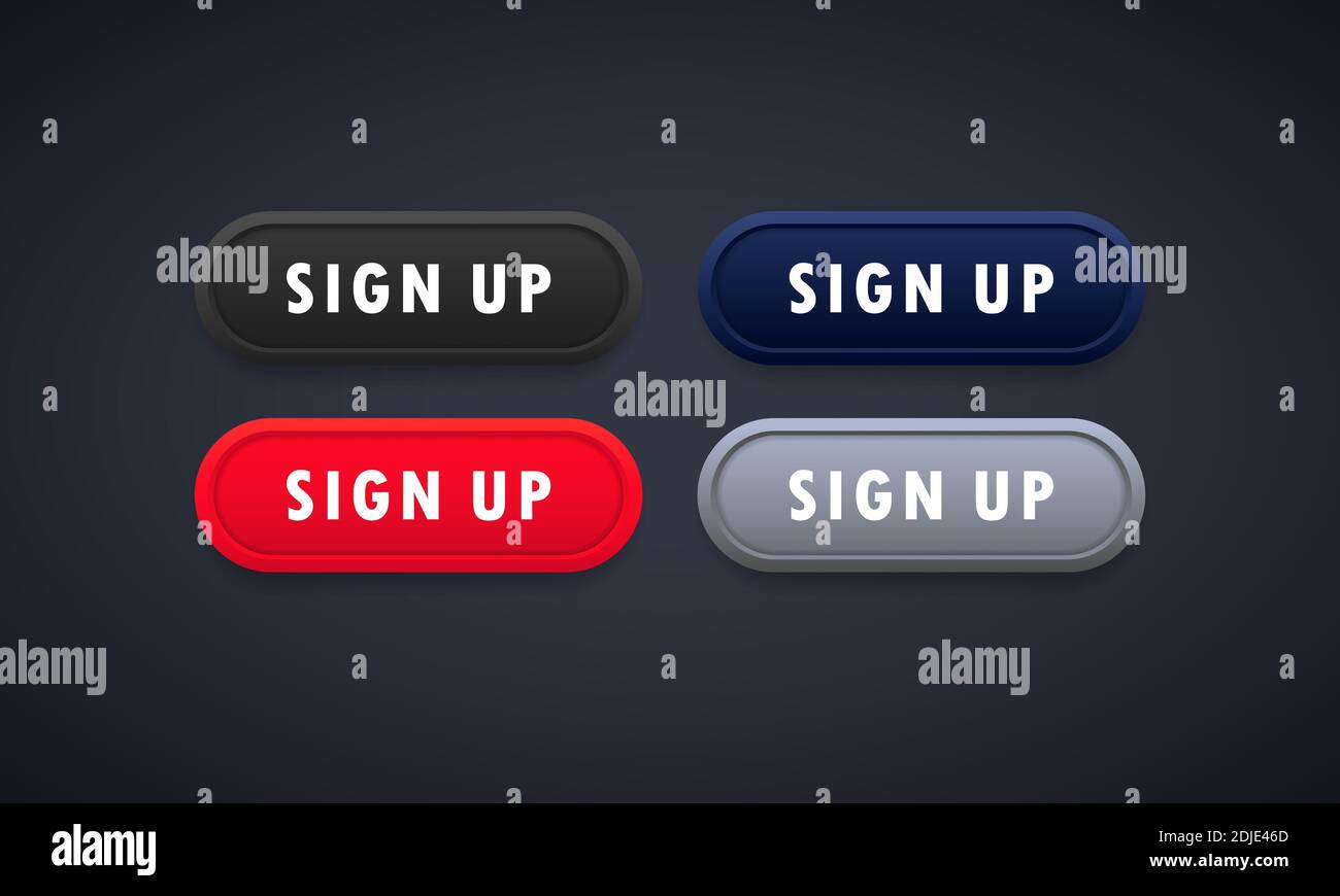 Sign up web button. Register. Social media concept. Vector on isolated ...